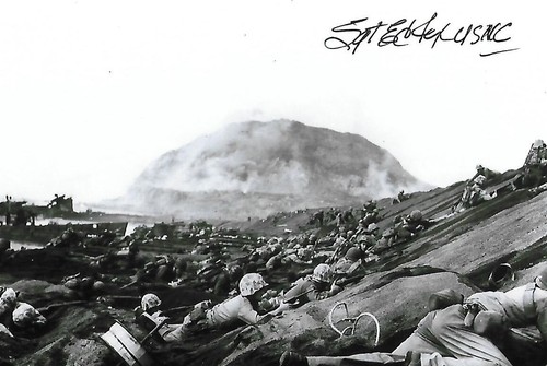 Edgar Fox autographed 4x6 photo Marine Iwo Jima Battle of Midway WW II ...
