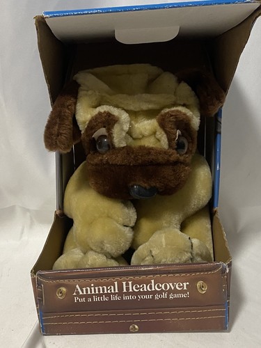 Golf Club Animal Head Cove Bulldog Dog Plush 1994 Green Eagle Golf Club ...