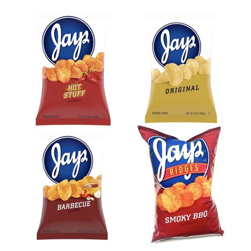 JAYS 4 Pack BIG BAG COLLECTION Original Hot Stuff BBQ SMOKEY BBQ 8 ...