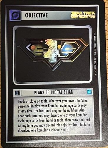 Star Trek CCG 1E Reflections Plans of the Tal Shiar Foil Decipher 2000 ...