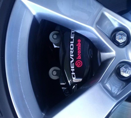 Silver / Red CHEVROLET + BREMBO Camaro Brake Caliper Decal Stickers Hi ...