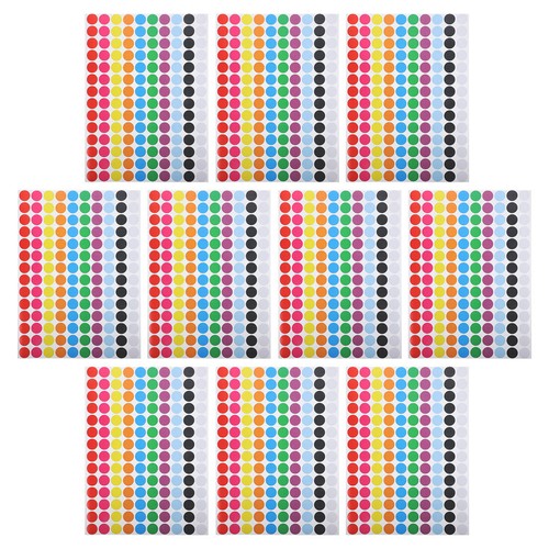 10 Sheets Color Classification Stickers Sorting Tabs Dot Circles | eBay UK