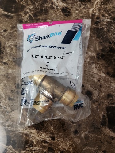 SharkBite 1/2 In. x 1/2 In. x 1/2 In. Brass Push-to-Connect Tee | eBay