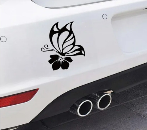 Butterfly Flower Decal Sticker Car Truck Wall Art Laptop Mirror 22 ...