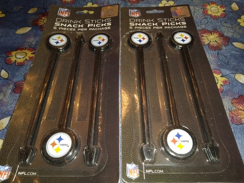 NFL Pittsburgh Steelers Drink Sticks Snack Picks NFL 6 pieces Lot of 2 ...