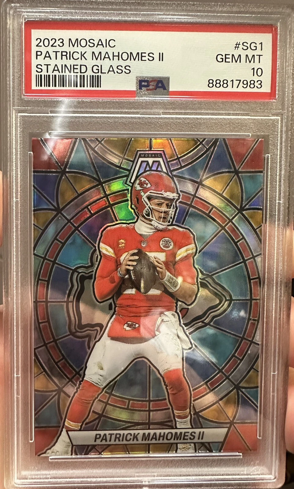 Patrick Mahomes II 2023 Mosaic #SG-1 Stained Glass /(SSP) PSA 10 Price ...