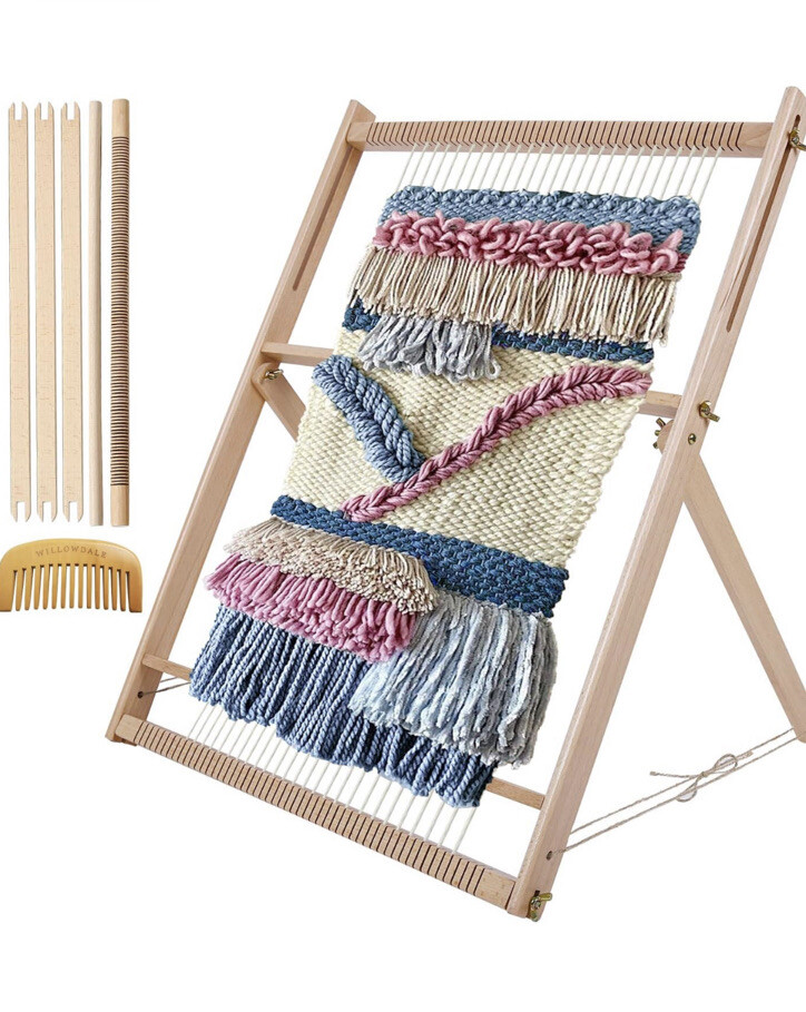 Willowdale Wooden Multi-Craft Weaving Loom with Stand 25.2" H x 19.3" W