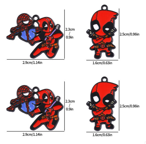 Lot 40 PCS cartoon Deadpool Enamel Charms Metal Pendants DIY Earring ...