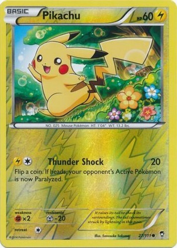 1x Pikachu - 27/111 - Common - Reverse Holo Moderately Played Pokemon ...