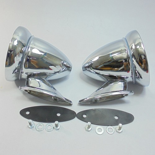 GT Style Race Chrome Bullet Outside Sports Mirrors Hot Rat Street Rod ...