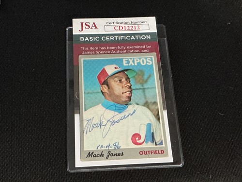 Autographed 1970. Topps MACK JONES. DEC. 2004 JSA. #JJ | eBay