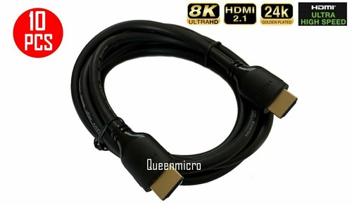 10 Pack 6ft Shielded HDMI 2.1 4K 8K Ultra High Speed Cable ARC with ...