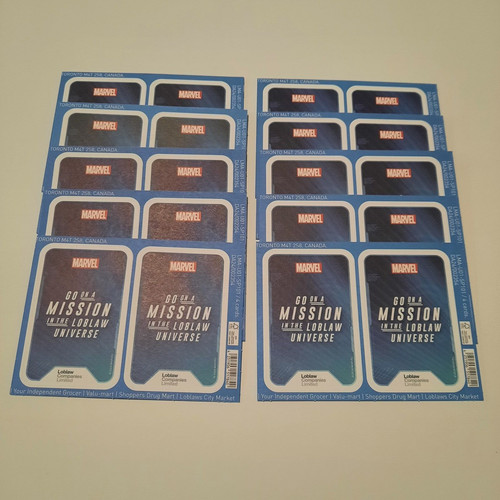 Marvel Trading Cards Go On A Mission The Loblaw Universe 10 packs ...