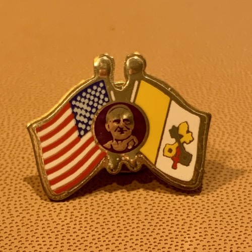 Vatican City USA Friendship Flags Pope John Paul II Vintage Pin Brooch ...