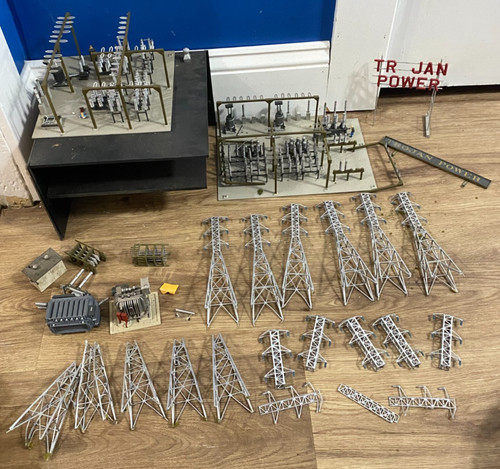 Ho Scale Power Plant Lot Model Railroading Electric Poles Sub Station ...