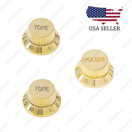 Chrome Gold Strat Style Electric Guitar Knobs Volume Tone Knobs for ...