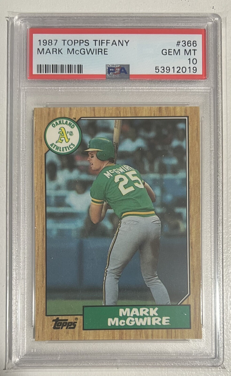 Mark McGwire 1987 Topps Tiffany #366 Base PSA 10 Price Guide - Sports ...