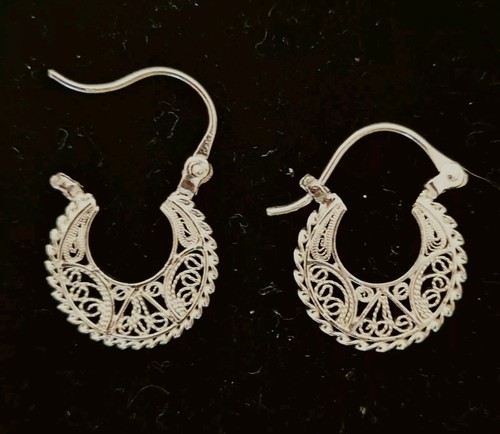 925 Silver Filigree Hoop Earrings, Filigrana de Mompox | eBay