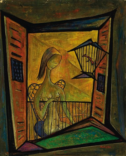 ANGEL BOTELLO Art Poster or Rolled Canvas Print "LADY IN THE WINDOW" | eBay