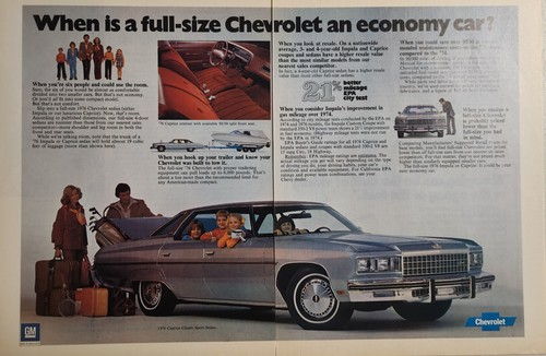 1975 Print Ad The 1976 Chevrolet Classic Sport Sedan 4-Door Chevy Happy ...