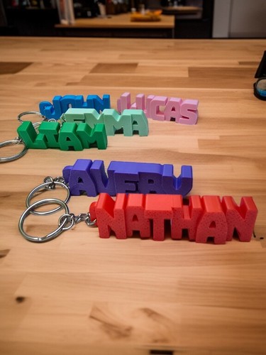 Personalized 3D Name Keychain, Name Tag, Bag Charm, Backpack Keychain ...