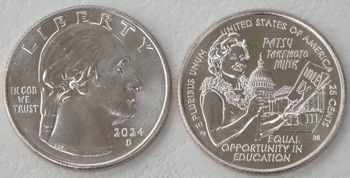 USA American Women Quarter Patsy Takemoto Mink 2024 D unz. | eBay