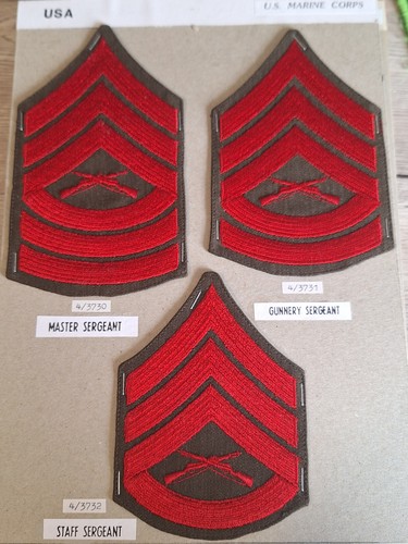 3x America USA Patch Marine Corps Gunnery Staff Master Sergeant Sleeve ...