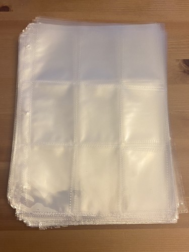 100 Used Unbranded 9 Pocket Trading Card Pages Sheets For 3 Ring Binder ...