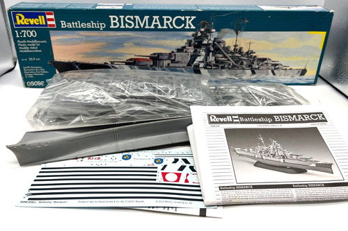 One REVELL 05098 BATTLESHIP BISMARCK MODEL KIT-1:700 SCALE *New-Open ...