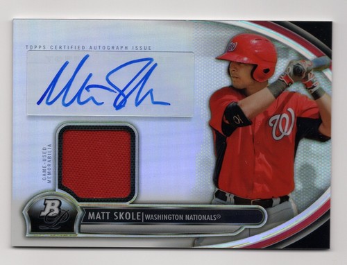 2013 Bowman Platinum Matt Skole Autograph Jersey Card - Washington ...