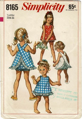 Girls Sleeveless TOP and BLOOMERS Child Simplicity 8165 Vtg 1969 Sewing ...