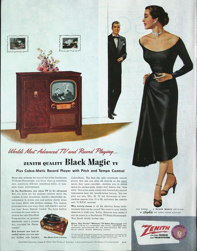 1951 Zenith Black Magic TV & Record Player Vintage Original Print Ad ...