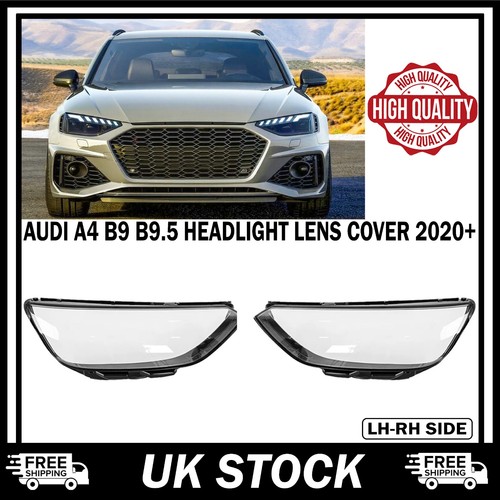 FOR AUDI A4 B9 B9.5 LEFT RIGHT SIDE PAIR FRONT HEADLIGHT HEADLAMP LENS ...