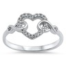 .925 Sterling Silver Infinity Heart CZ Promise Ring Available in Sizes ...