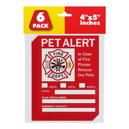 Safety Fire Rescue Sticker Save Our Pets Emergency Inside Decal House ...