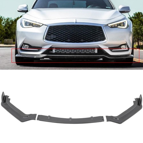 For 17-21 Infiniti Q60 Carbon Fiber Style 3pcs Front Bumper Lip Body ...