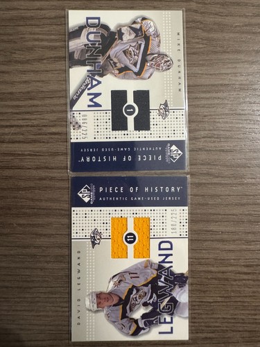 2002-03 SP Game Used PIECE OF HISTORY Jersey 2 Cards LEGWAND - DUNHAM ...