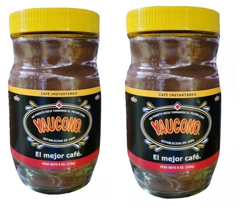 PACK OF 2 - 8 OZ EA Yaucono Instant Coffee Jar Cafe Yaucono FROM PR ...