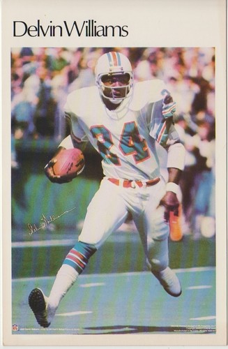 Delvin Williams, 1981 Marketcom Mini Posters #50, 6x9, Miami Dolphins ...