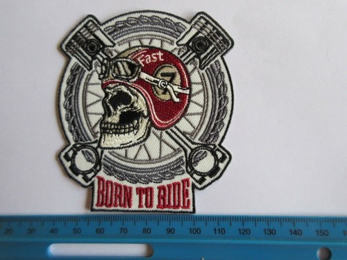 Patch Born To Ride Fast Biker Hot Rod Nose Art Rockabilly US Car Ratty ...