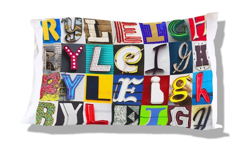 RYLEIGH Personalized Pillowcase featuring photos of actual sign letters ...