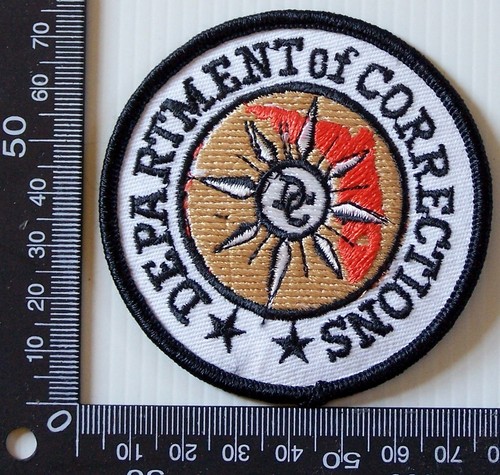 VINTAGE DEPARTMENT OF CORRECTIONS USA EMBROIDERED PATCH WOVEN CLOTH SEW ...