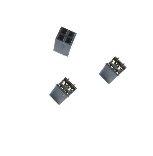50PCS 2x2 Pin 4P 2.54mm Double Row Female Straight Header Pitch Socket ...
