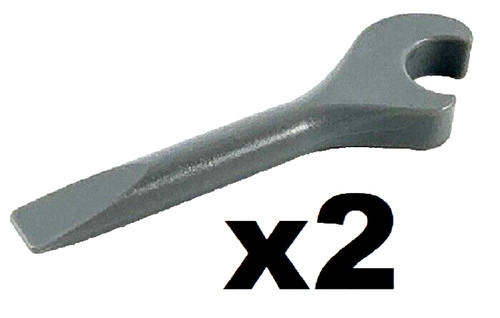 🧱 LEGO 2 New Dark Bluish Gray Minifig Tool Spanner Wrench Screwdriver ...