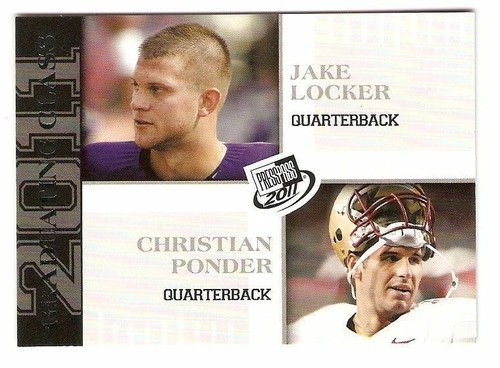 JAKE LOCKER CHRISTIAN PONDER ROOKIE 2011 PRESS PASS GRADUATING CLASS ...
