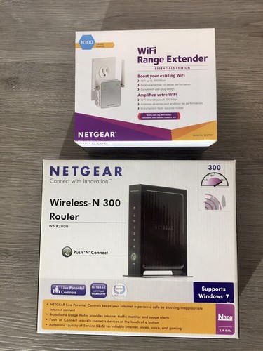 Netgear N300 Wireless Router Model WNR2000 + WiFi Range Extender (Pre ...
