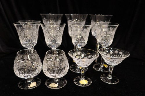 Stunning Rare Bavarian Germany Lead Crystal 12 Goblets Hand Cut ...