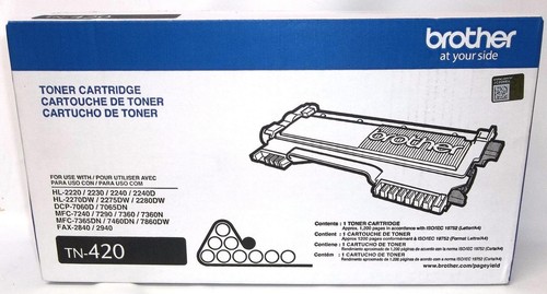Brother TN-420 Black Toner Cartridge HL-2220 OEM Genuine NEW IN Sealed ...