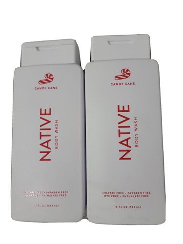 Lot Of 2 New Native Candy Cane Body Wash 18 oz Seasonal Limited ...
