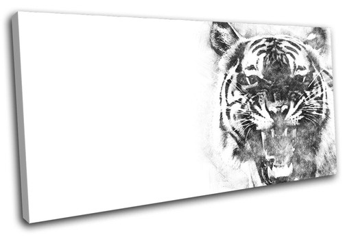 Tiger Abstract Scribble Sketch Animals SINGLE CANVAS WALL ART Picture ...